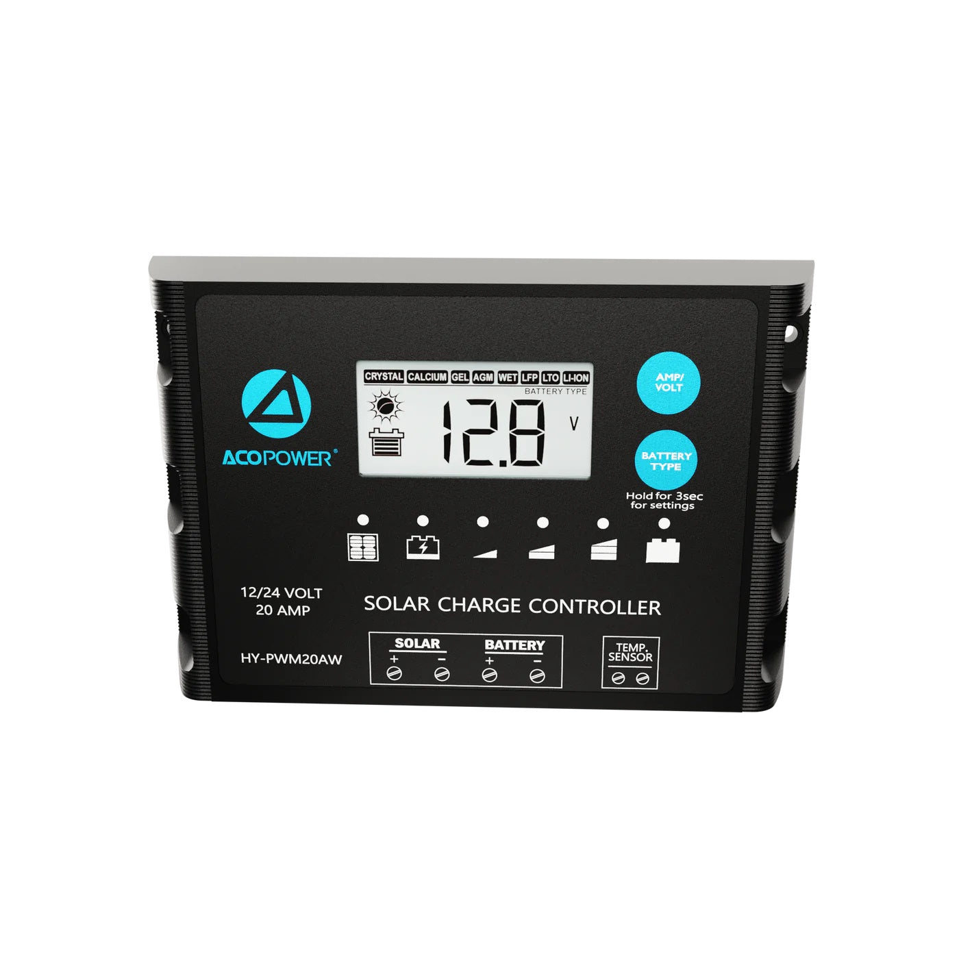 ACOPower 20A ProteusX Waterproof PWM Solar Charge Controller | Outbound ...