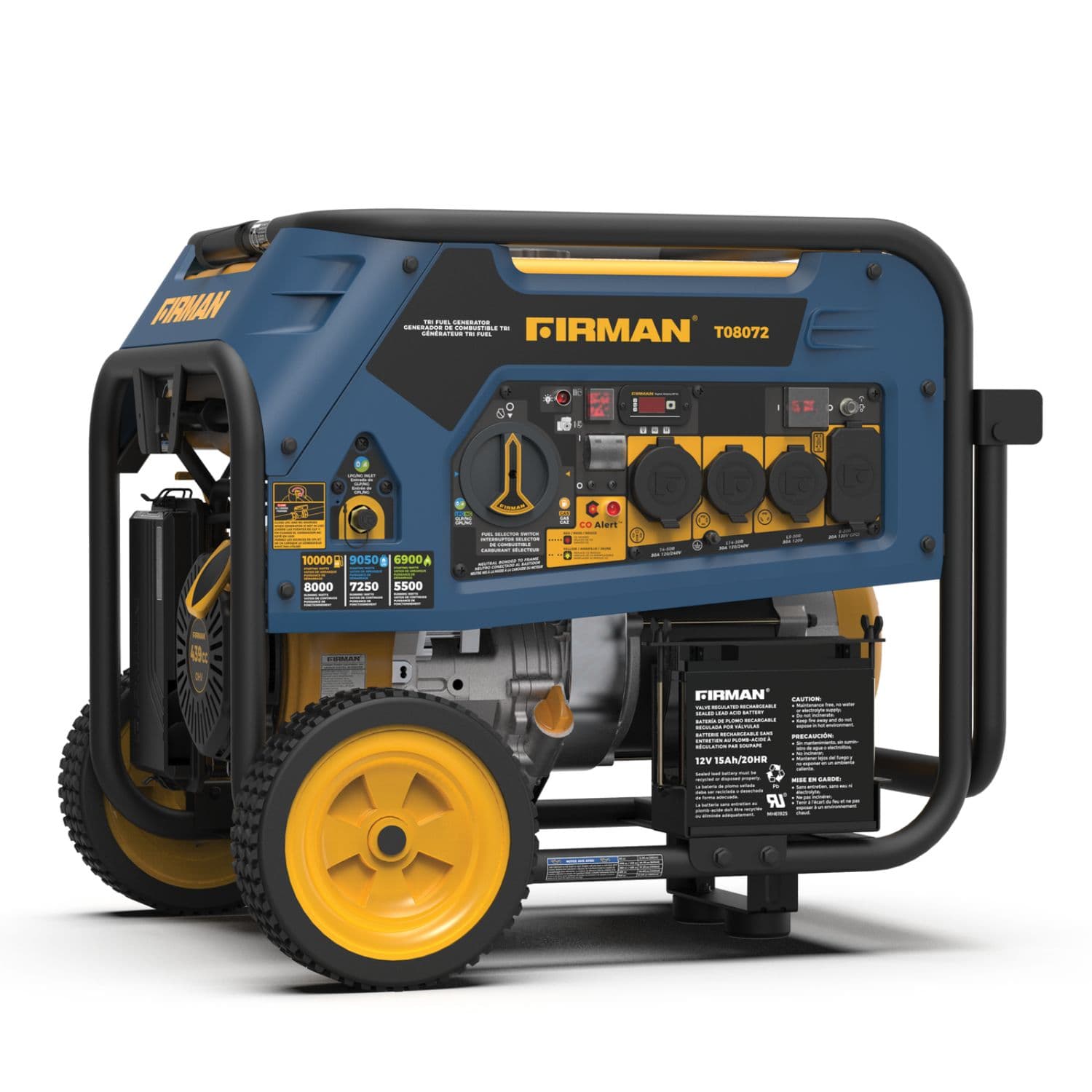 Firman T08072 Tri-Fuel 8000W/10000W Portable Generator | Electric Star ...
