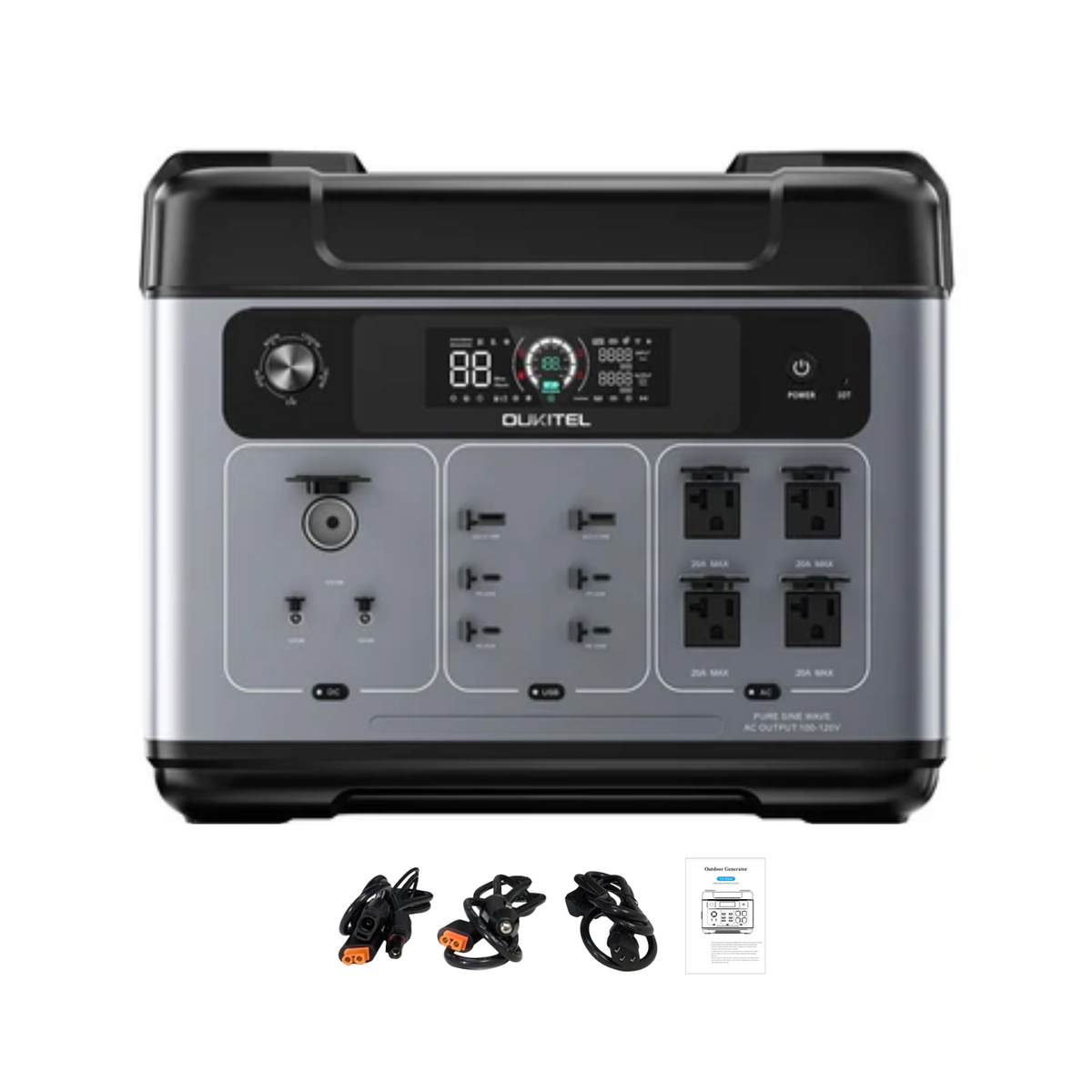 OUKITEL P2001 Plus Portable Power Station | 2048Wh | 2400W | 500W Sola | Outbound Power