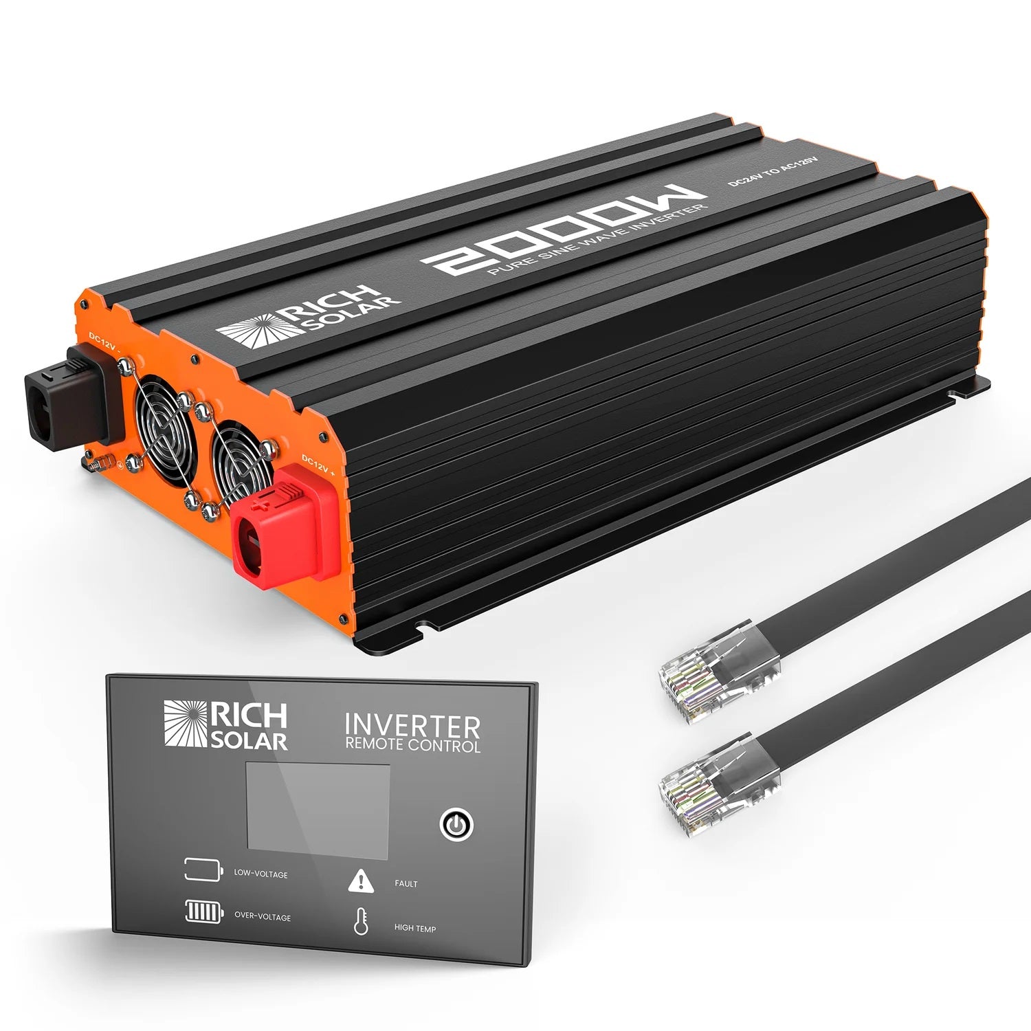 Rich Solar 2000 Watt 24 Volt Industrial Pure Sine Wave Inverter ...
