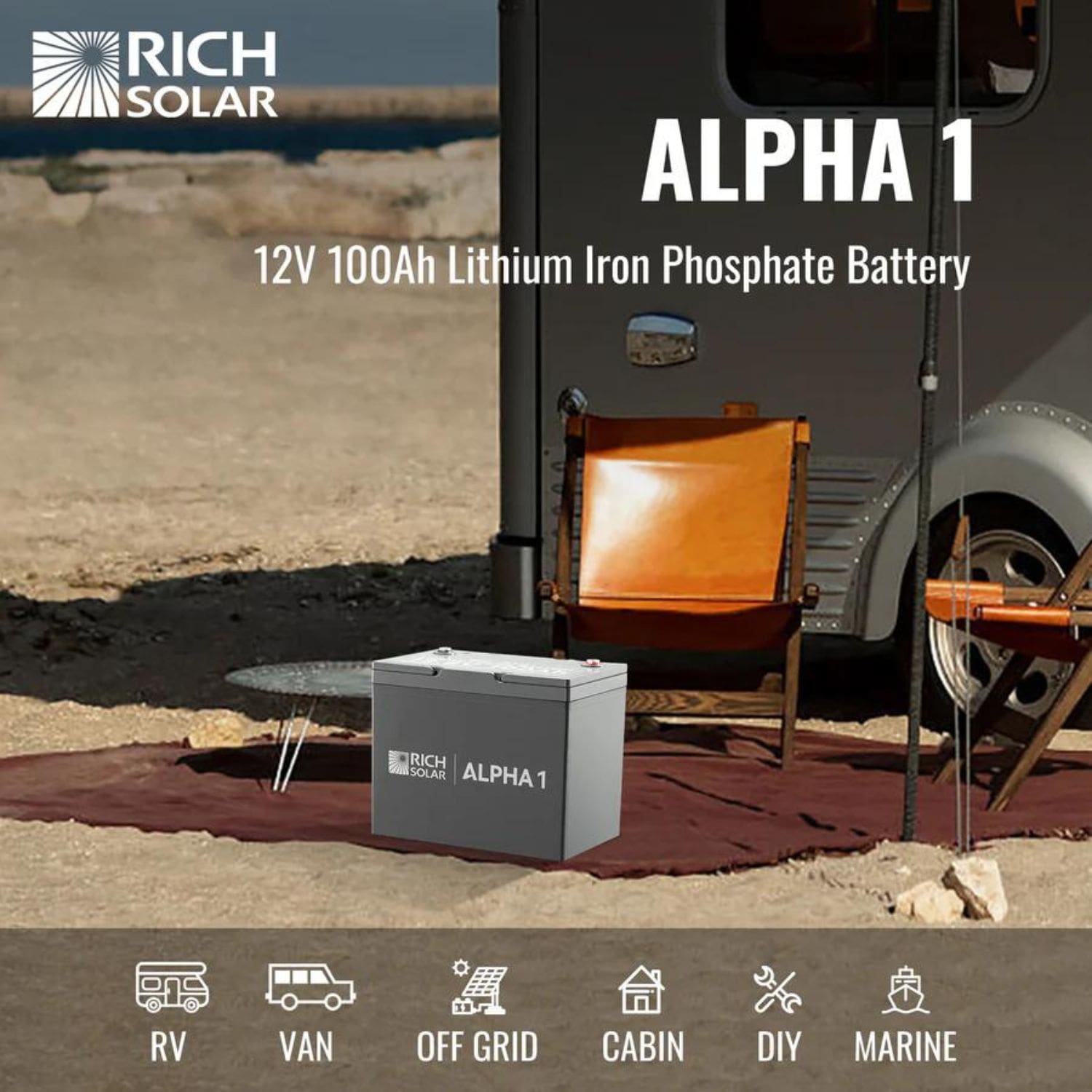 Rich Solar ALPHA 1 | 12V 100Ah LiFePO4 Battery | Internal Heating and ...