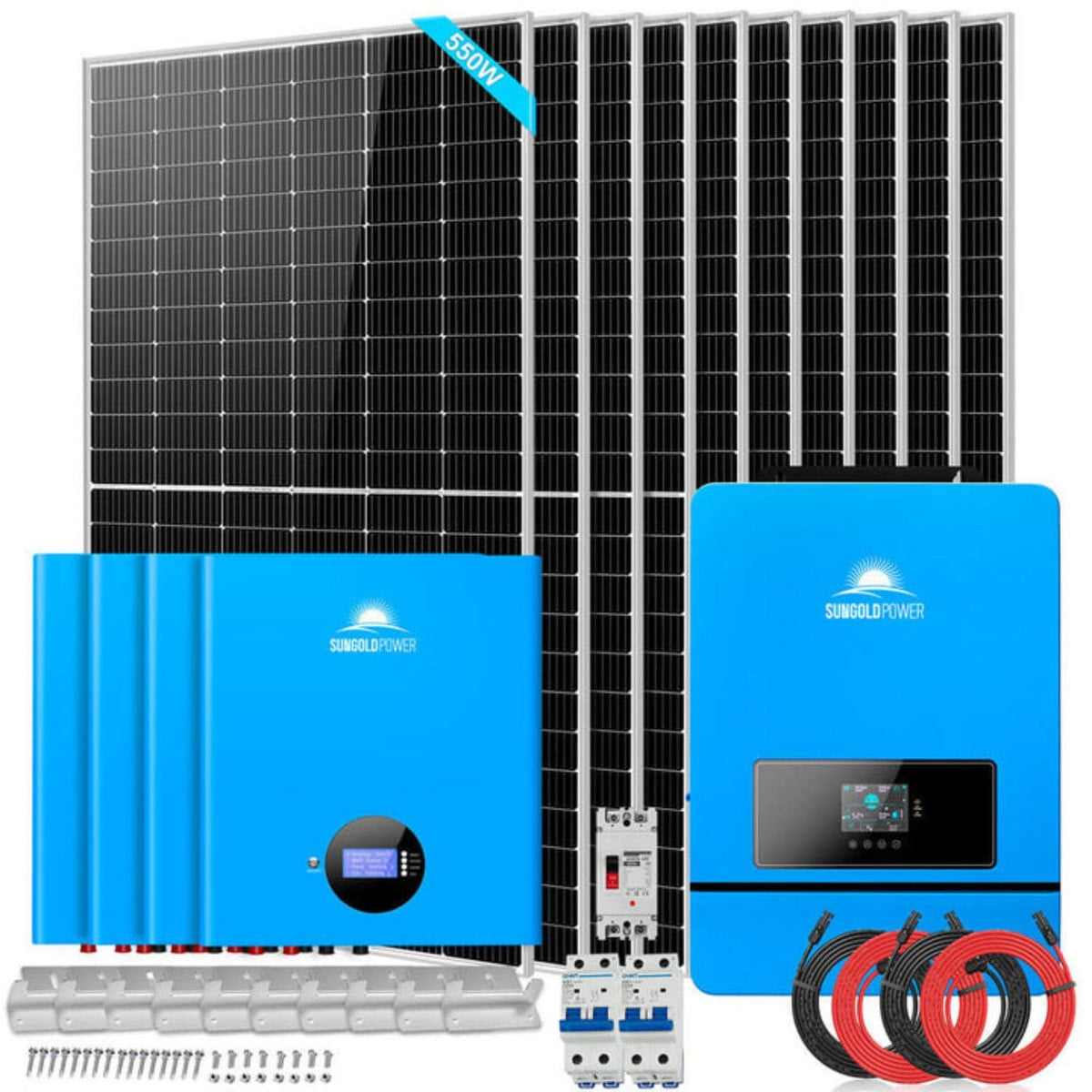 SunGold Power 10kW 48VDC Off-Grid Solar Kit | 5500W Solar | Outbound Power