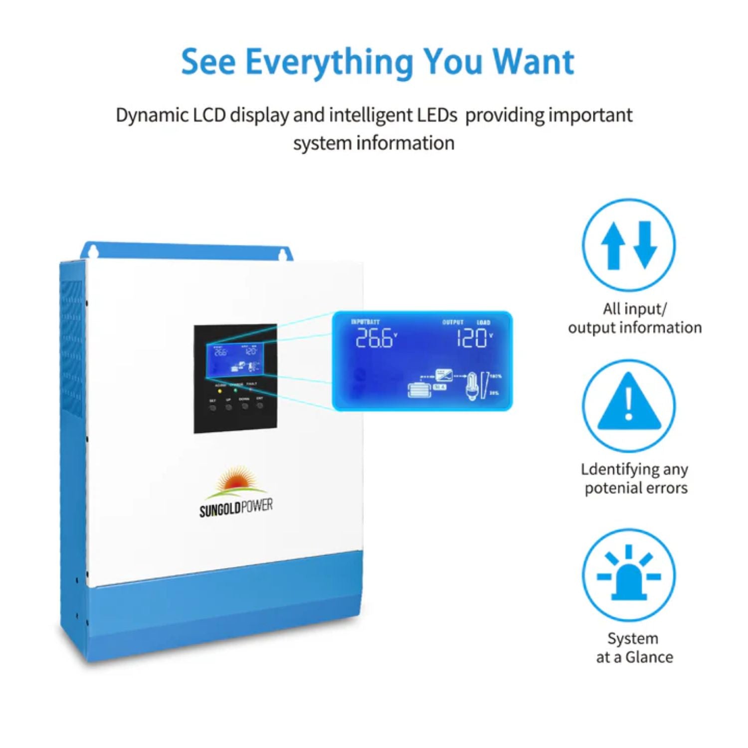 SunGold Power 3000W 24V Solar Inverter Charger | Outbound Power