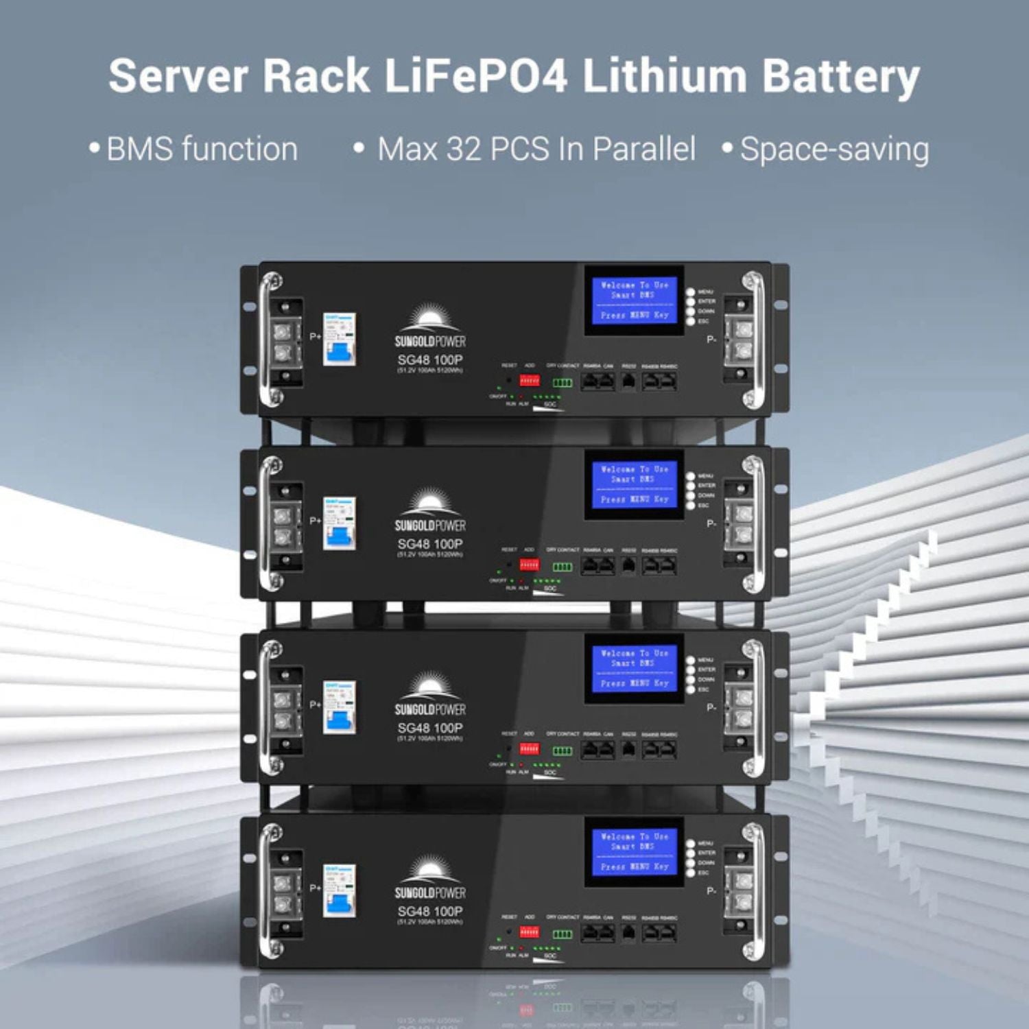 SunGold Power 51.2V 100AH Server Rack Lifepo4 Lithium Battery ...