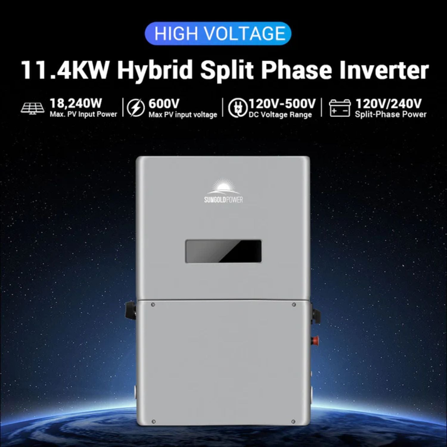SunGold Power High Voltage 11.4KW Hybrid Split Phase Inverter With APS ...