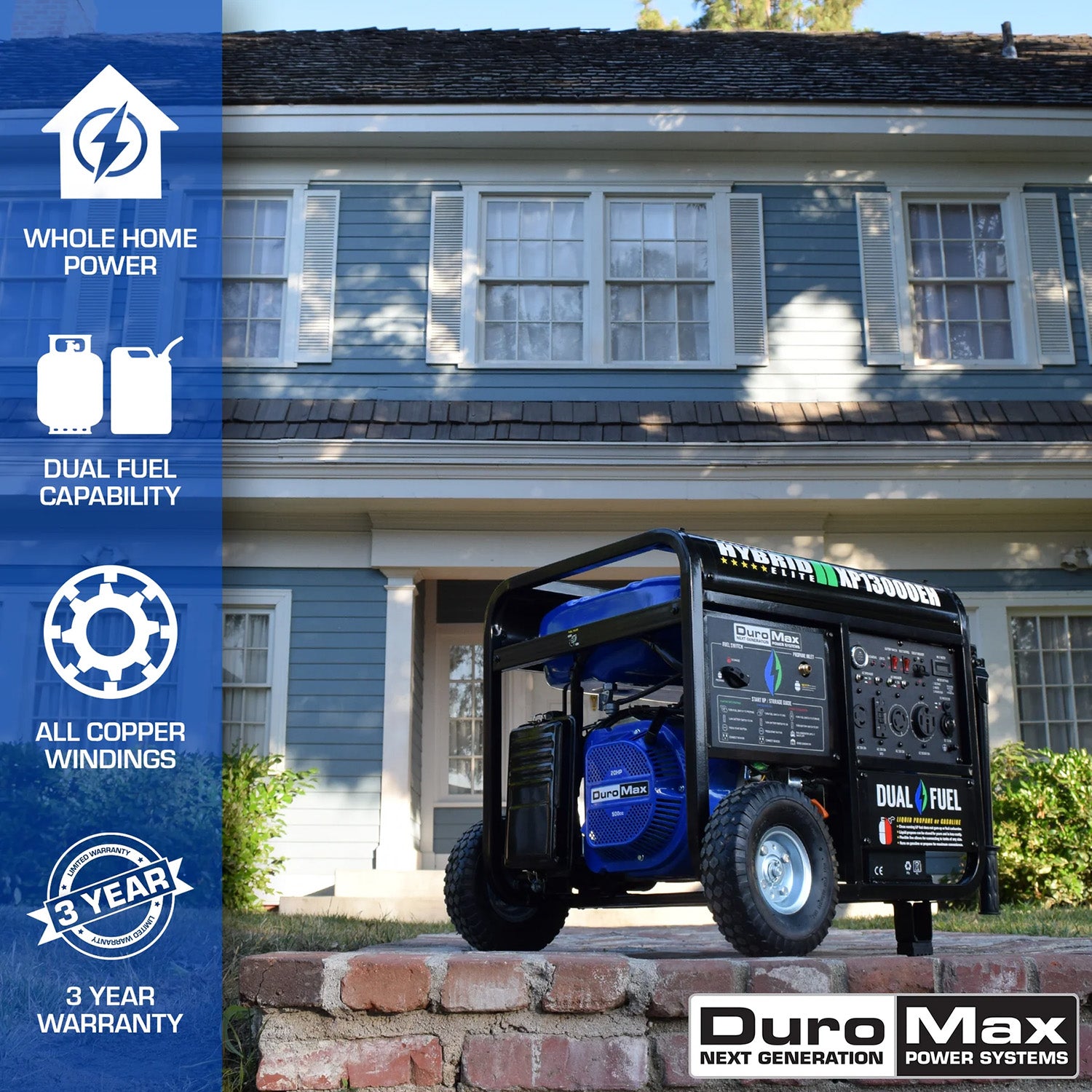 DuroMax XP13000EH Dual Fuel 10500W/13000W Portable Generator | Outbound ...